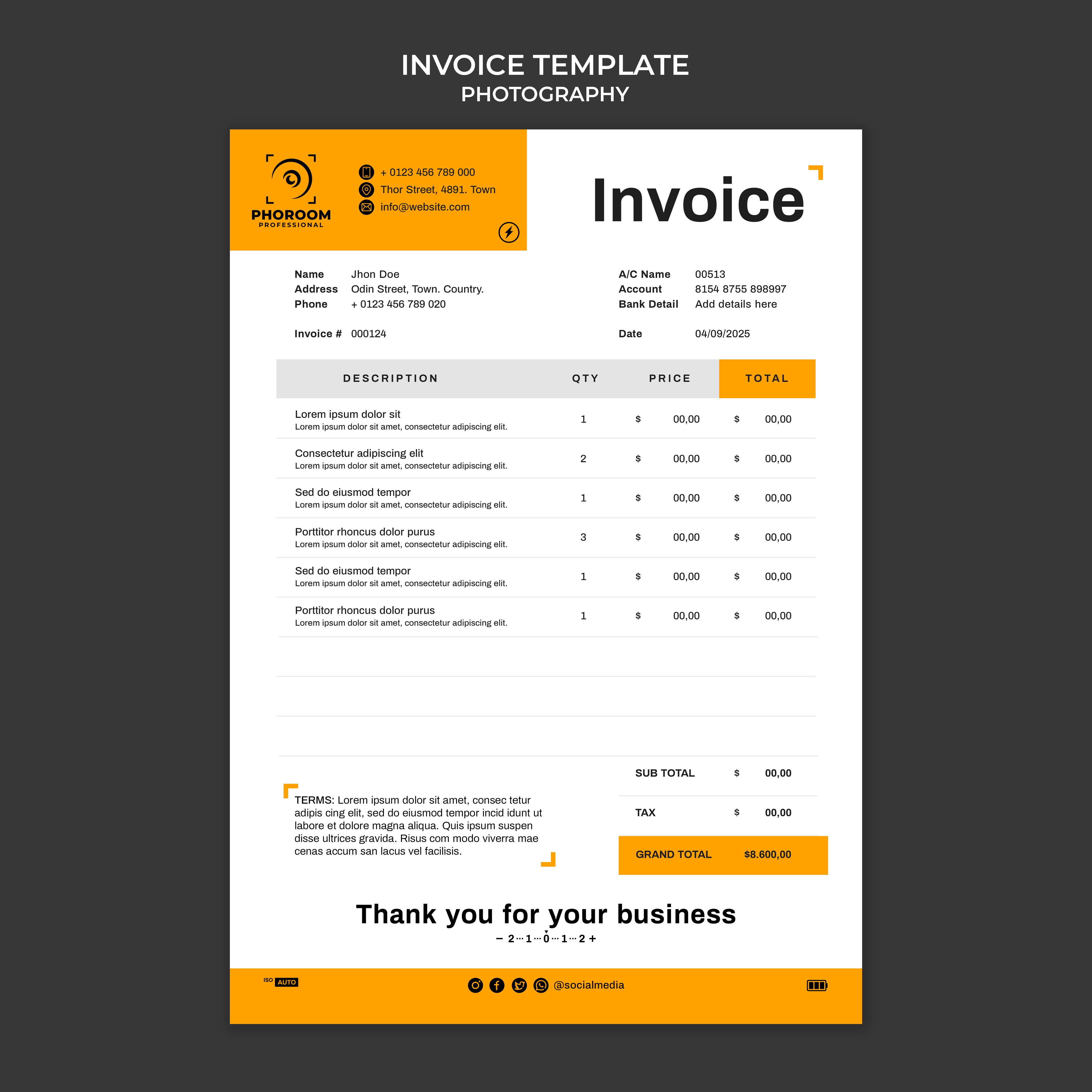 Photography Invoice MG Template V23